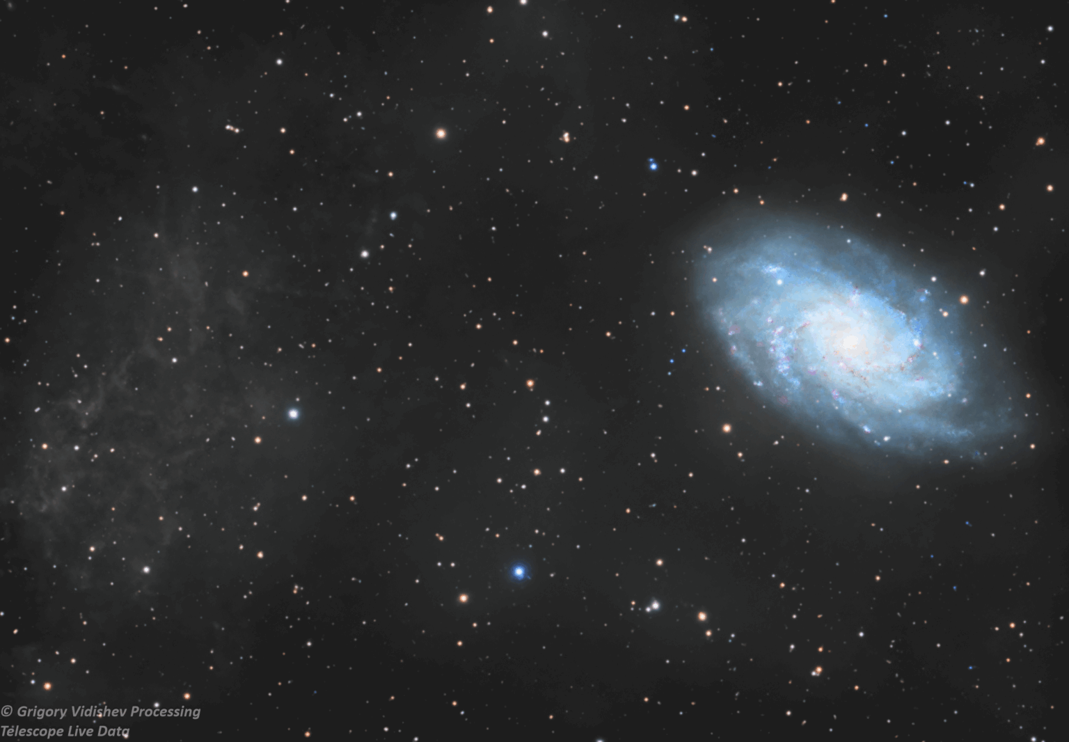 M33 Triangulum Galaxy and Neighboring Dust – Desert Astro
